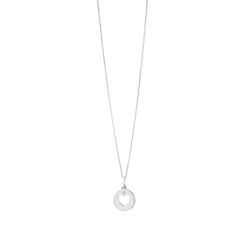 Recognised Silver Heart Popon Pendant Thick Cable Chain Necklace
